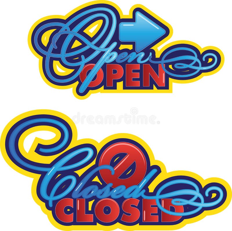 Open-Closed signs stock vector. Illustration of retail - 33395493