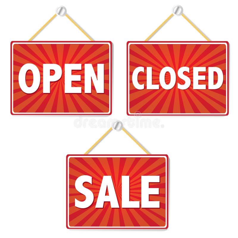 Open Closed Metal Signs Stock Illustrations – 145 Open Closed Metal ...