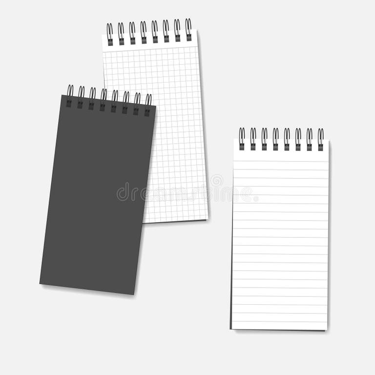 Bound Squared Paper Notepad Mockup Stock Illustrations – 54 Bound ...