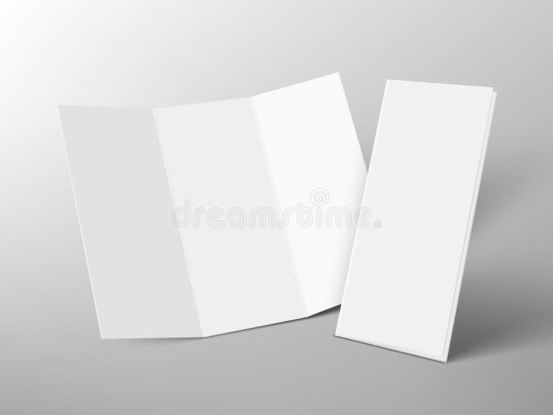 Open and Closed Trifold Paper Booklet with Shadow Stock Vector ...
