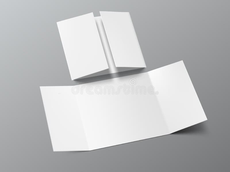 Open and Closed Trifold Paper Booklet with Shadow Stock Vector ...