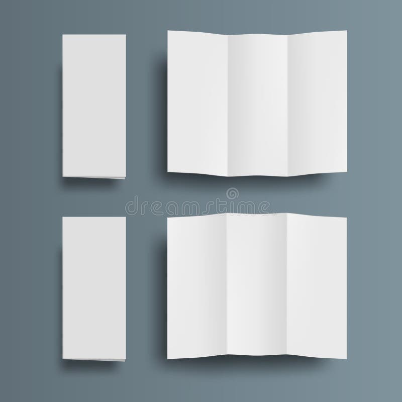 Closed A4 Trifold Blank White Paper Brochure Template. Folding Leaflet ...