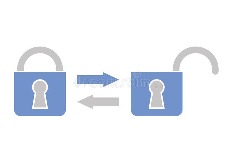 Open and Closed Vector Lock Icon Stock Illustration - Illustration of ...