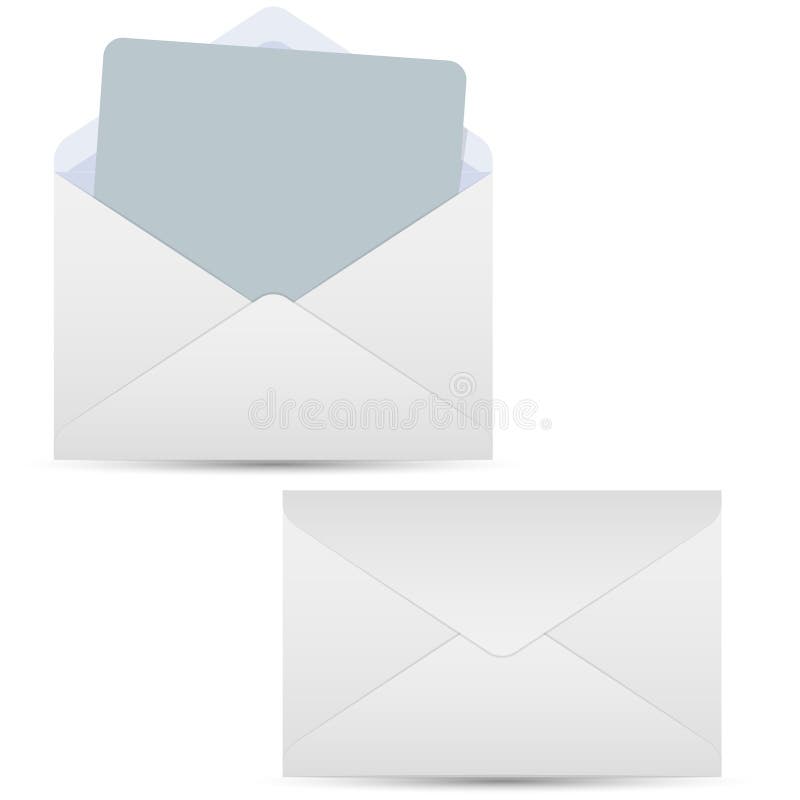Open and Closed White Envelopes Stock Vector - Illustration of design ...