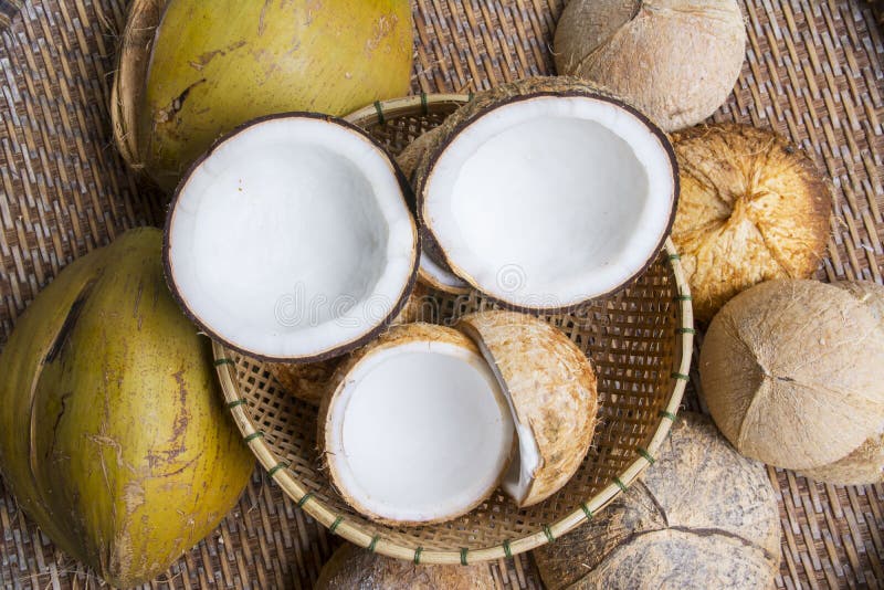 Open Coconut with Coconut Peel Stock Photo - Image of peel, coconuts ...
