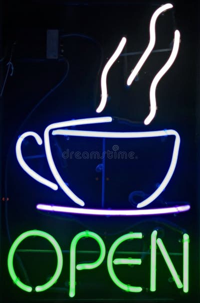 Open Coffee Sign stock photo. Image of advertisement, java - 5909460