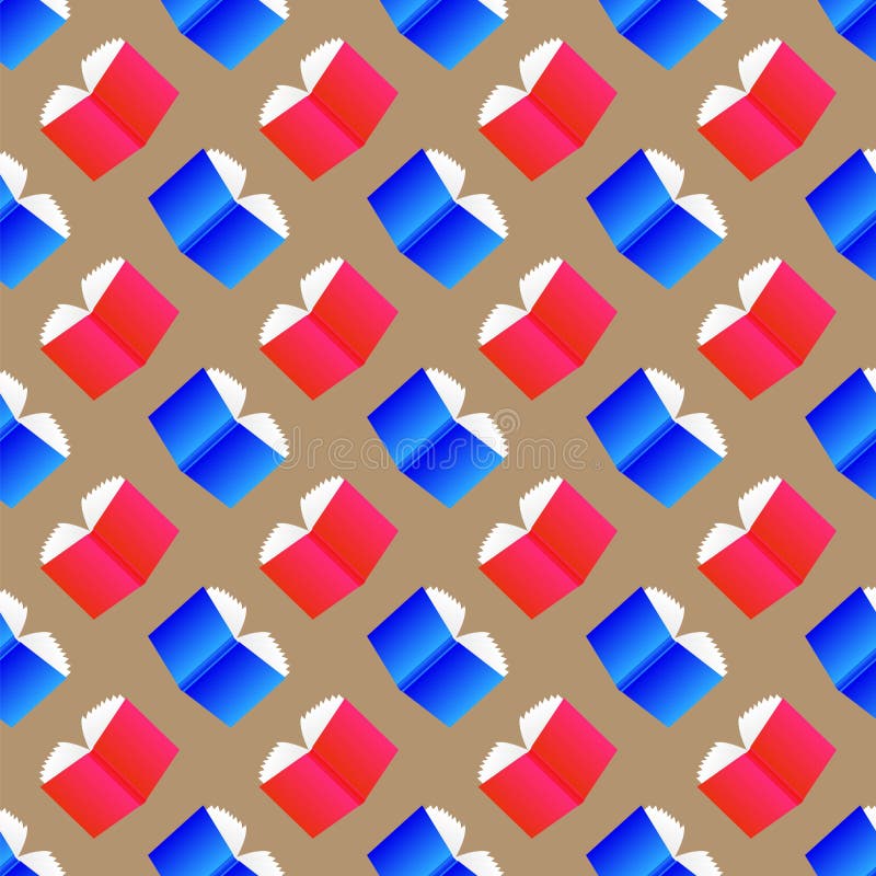 Open Colored Books Seamless Pattern Stock Vector - Illustration of ...