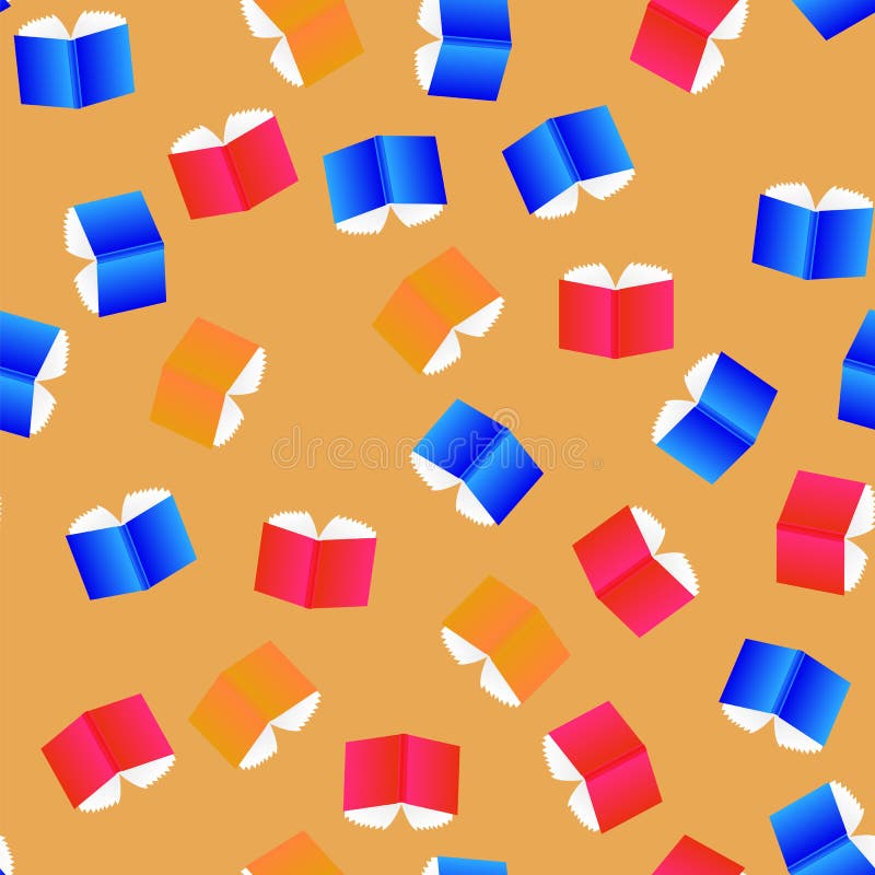 Open Colored Books Seamless Pattern Stock Vector - Illustration of book ...