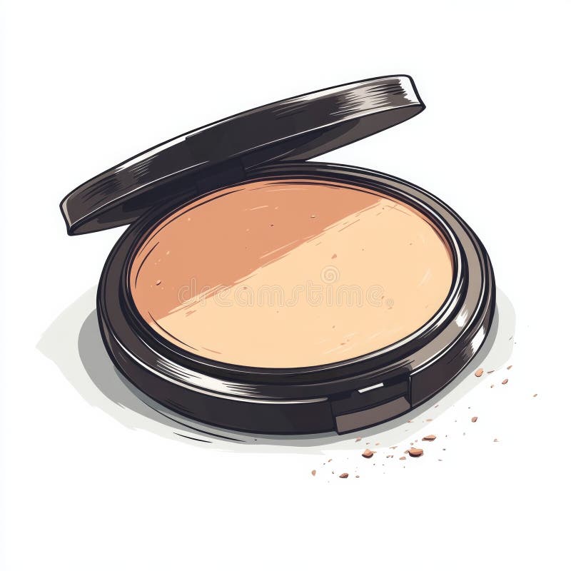 Open Compact Makeup Powder Case with Two-tone Shades Stock Photo ...