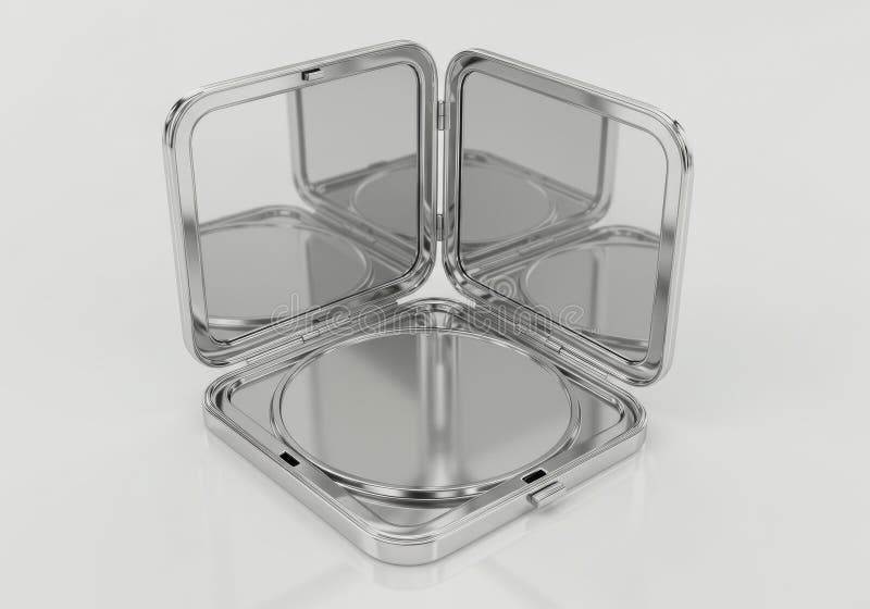 Open Compact Mirror with Reflective Surface for Makeup Application ...