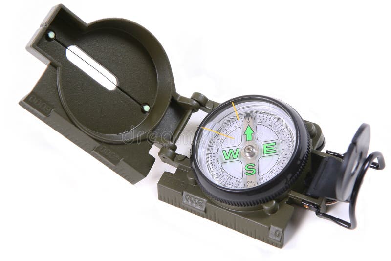 Open compass on the maps. stock image. Image of open - 42291643