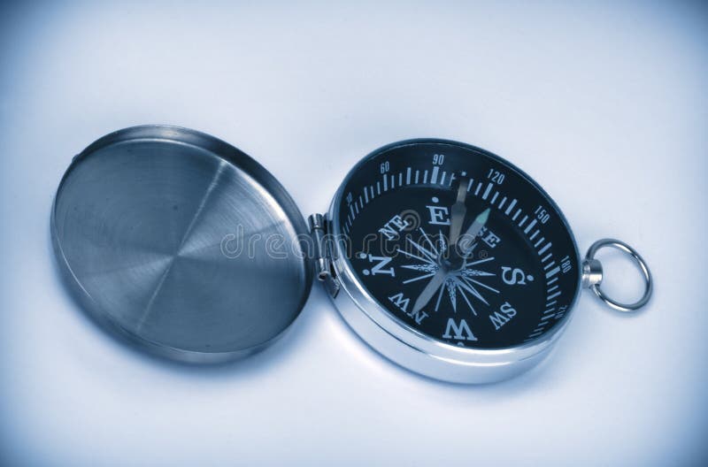 Blue Nautical Compass Close Up Stock Photo - Image of magnetic, macro ...