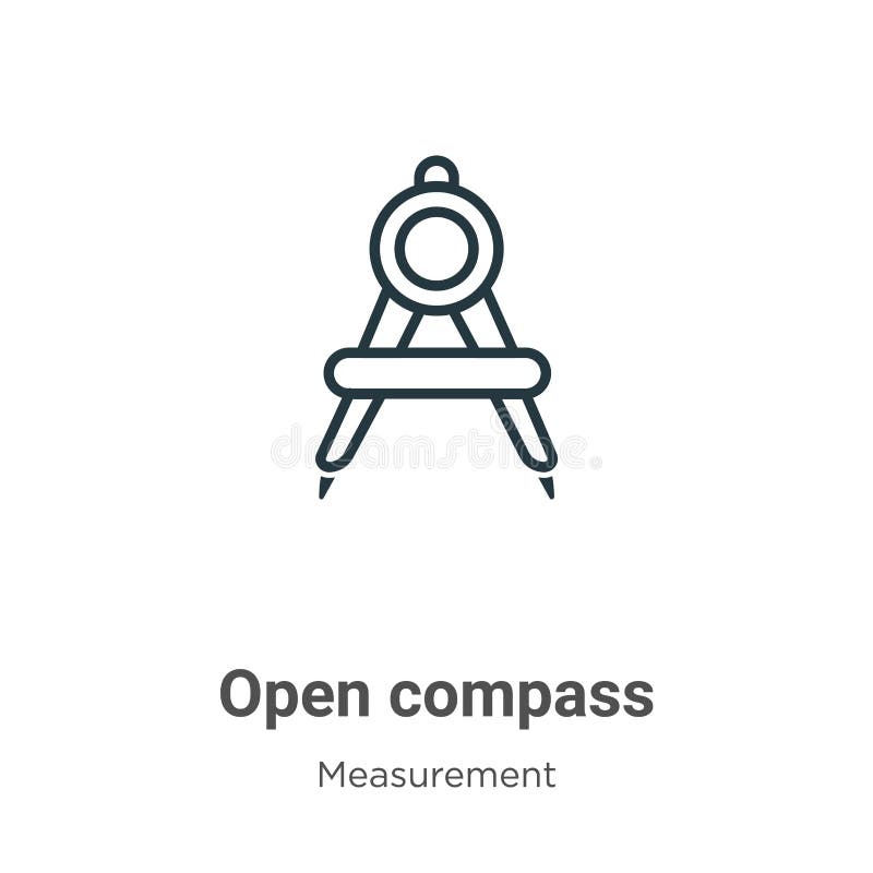 School Compass Outline Vector Icon. Thin Line Black School Compass Icon ...