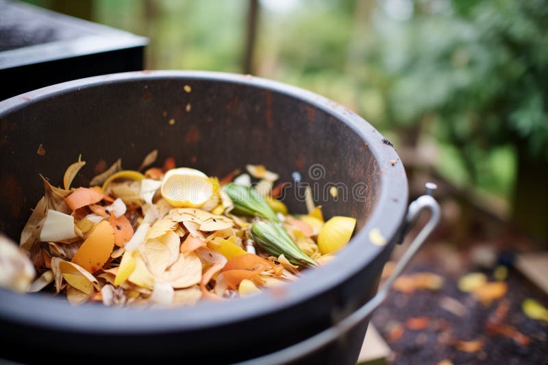 Open Compost Bin Filled with Vegetable Peels Stock Image - Image of ...