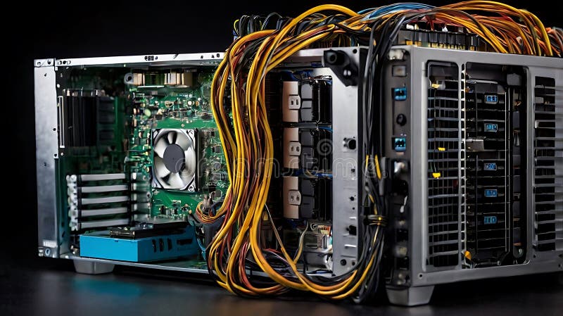 Open Computer Case with Wires, Stock Photo - Image of pattern ...