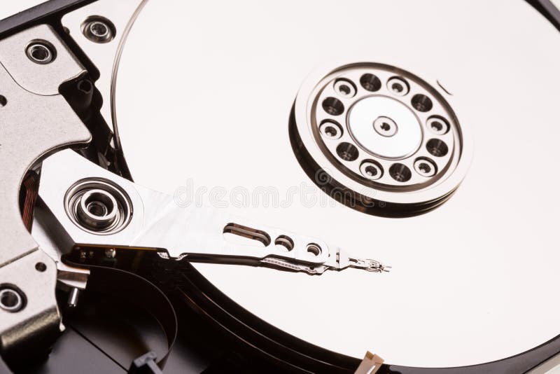 Open Computer Hard Drive Disc on White Stock Image - Image of drive ...