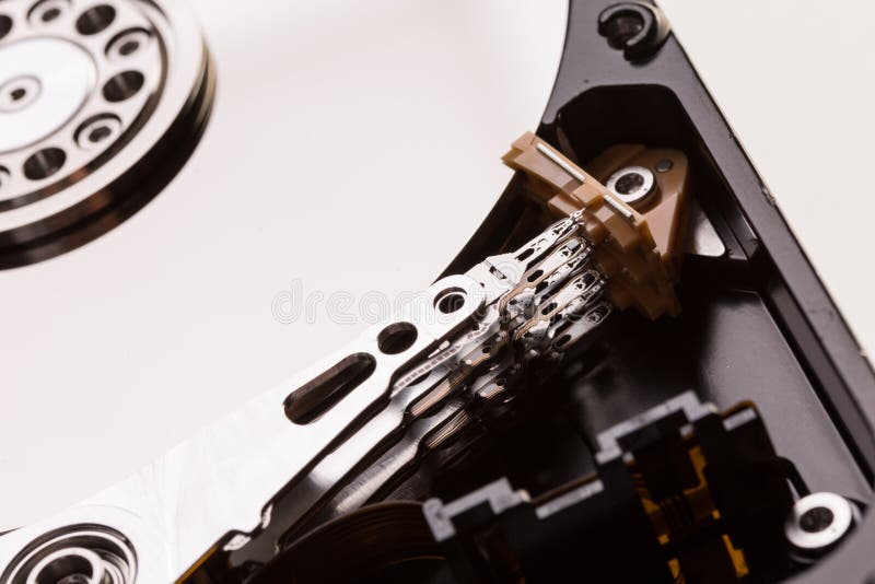 Open Computer Hard Drive Disc on White Stock Photo - Image of device ...