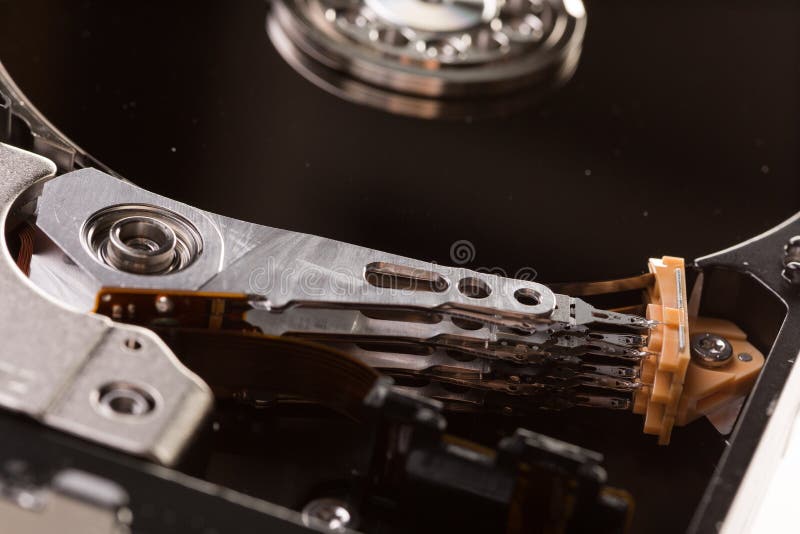 Open Computer Hard Drive Disc on White Stock Image - Image of drive ...