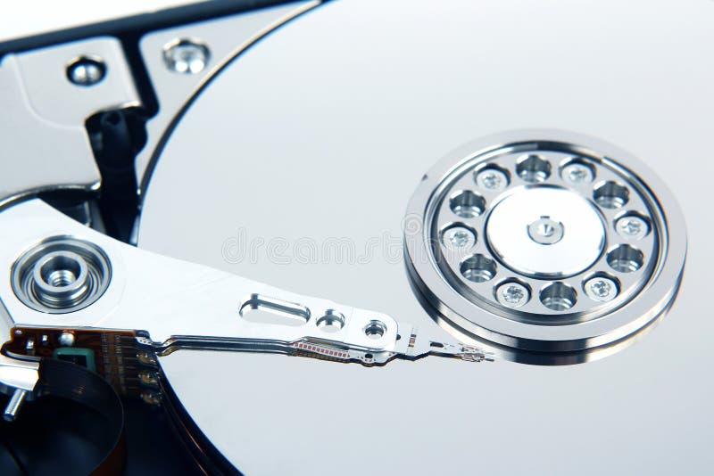Open Computer Hard Drive. Technologies and Electronic Components Stock ...