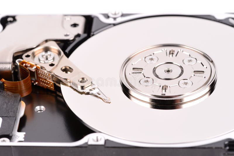 Open Computer Hard Drive on White Background Stock Photo - Image of ...