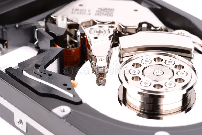 Open Computer Hard Drive on White Background Stock Photo - Image of ...