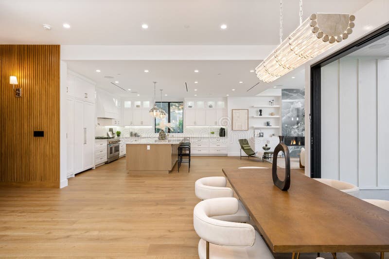 This is an Open Concept Kitchen with Dining Area and Bar Editorial ...