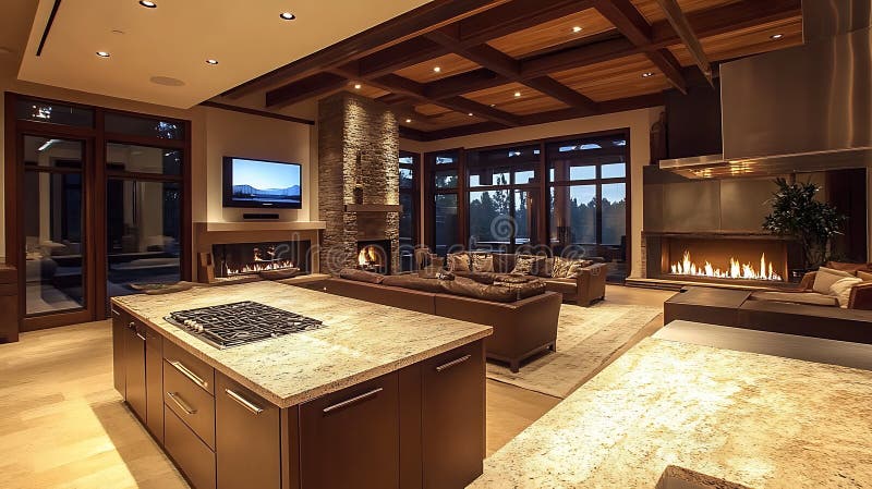 Open-concept Kitchen Seamlessly Flows into a Living Space, Perfect for Modern Living and ...