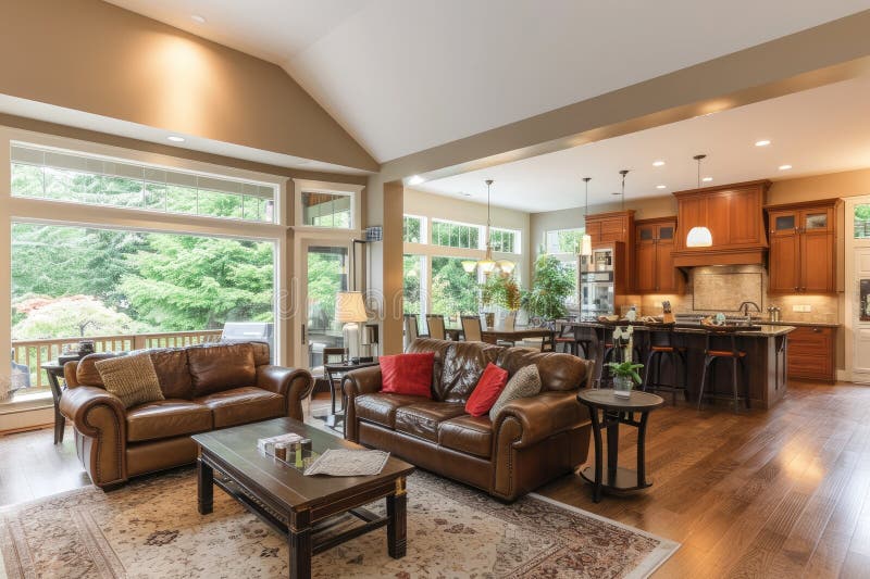 Open Concept Layout with Seamless Transitions between Spaces Stock ...