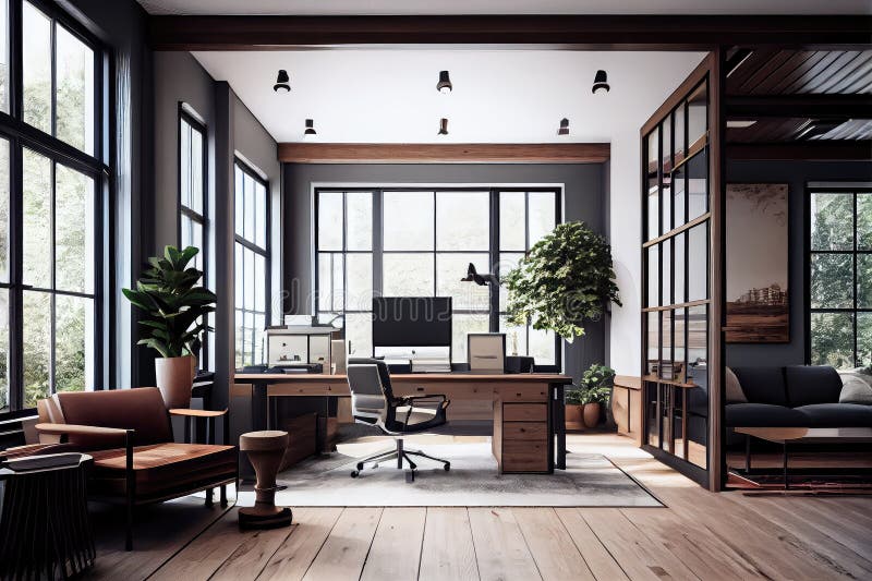 Open-concept Office, with Large Windows and Natural Light, for a Modern ...