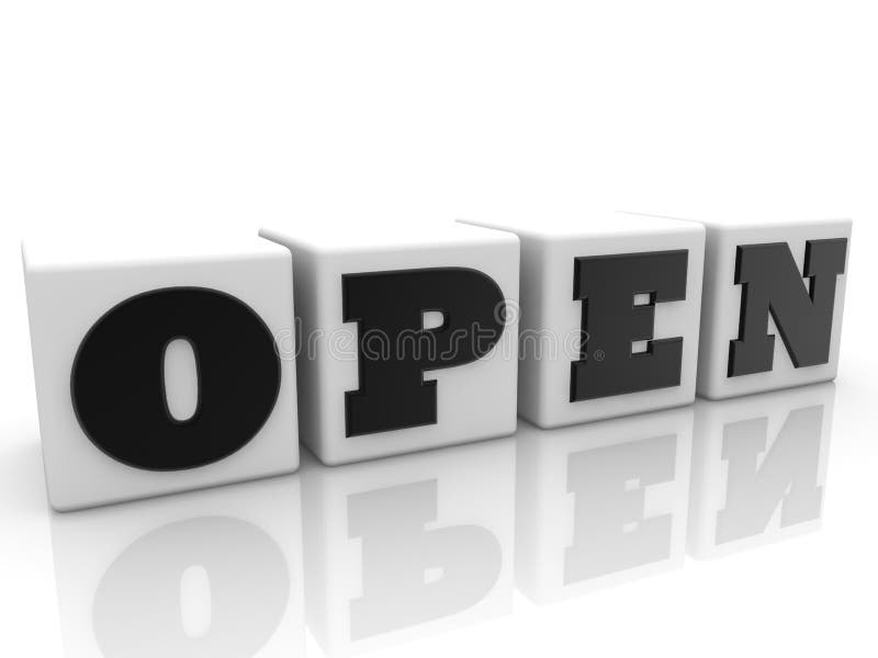 Open Concept on White Cubes Stock Illustration - Illustration of ...