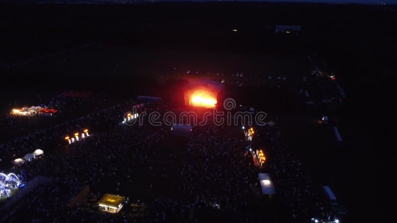 Open Concert in the Field at Night Stock Video - Video of participants ...
