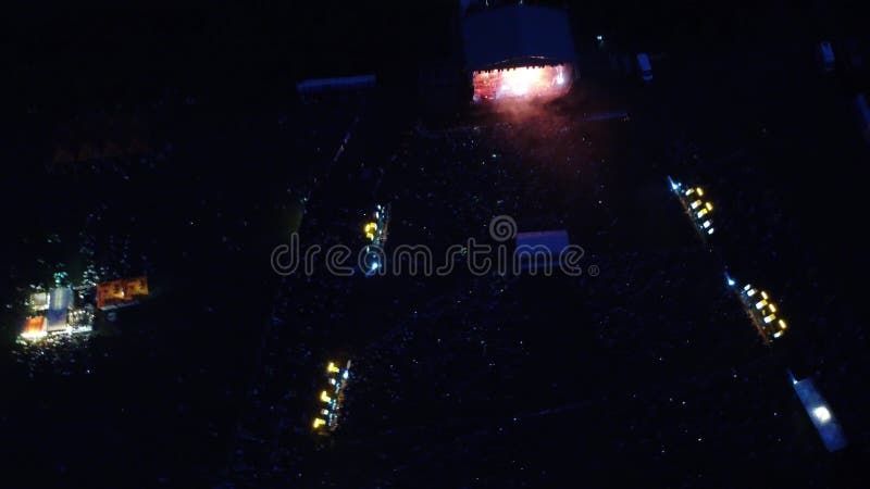 Open Concert in the Field at Night Stock Video - Video of participants ...