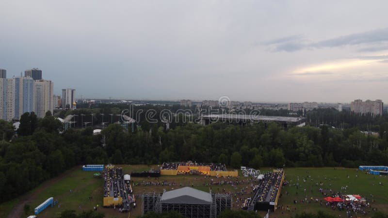 Open Concert in the Field at Night Stock Video - Video of participants ...