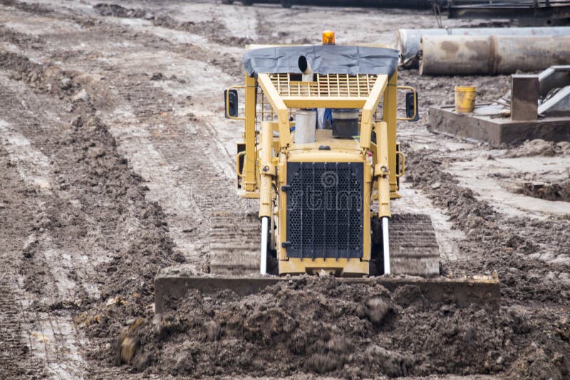 Open Construction Work Site with Heavy Machinery Equipment Construction ...