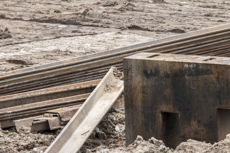 Open Construction Work Site with Heavy Machinery Equipment Construction ...