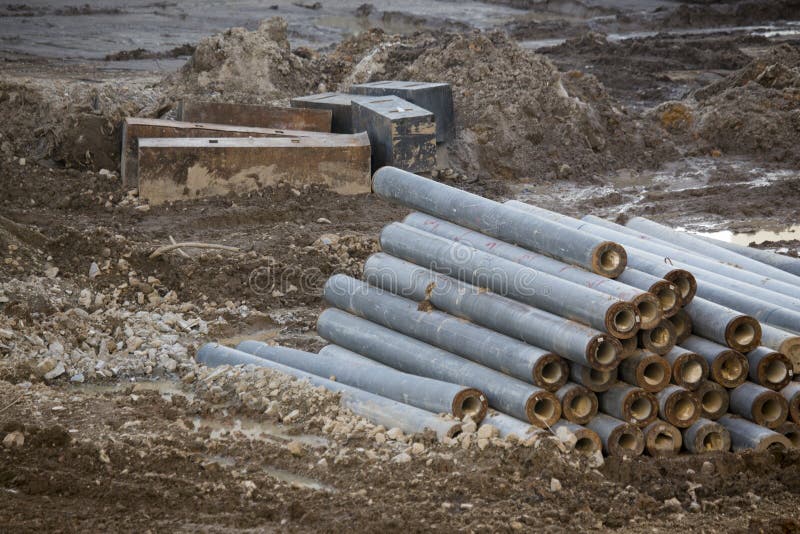 Open Construction Work Site with Heavy Machinery Equipment Construction ...