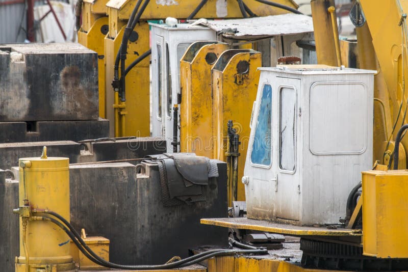 Open Construction Work Site with Heavy Machinery Equipment Construction ...