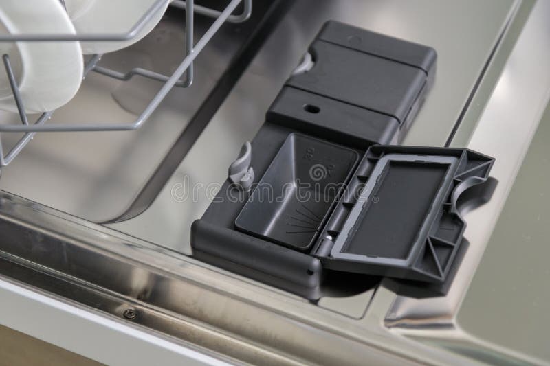 Open Container, Compartment of a Dishwashing Machine Close Up for ...