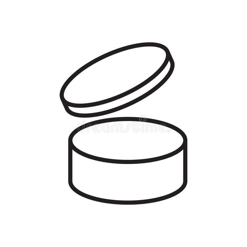 Open Container Icon. Simple Packaging Symbol. Lid Lifted Outline ...