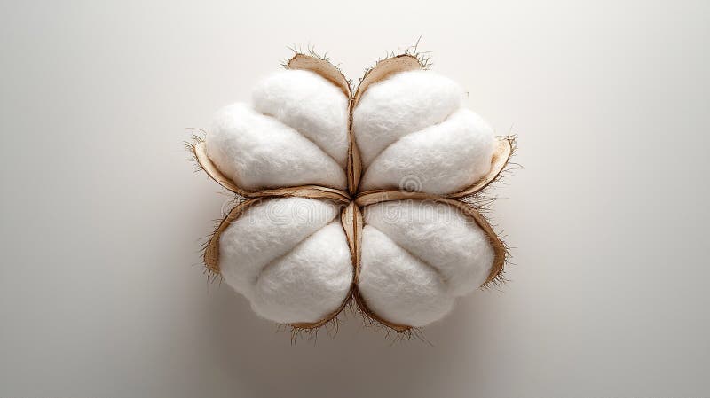 Open Cotton Boll on White Background, Ready for Harvest Stock ...