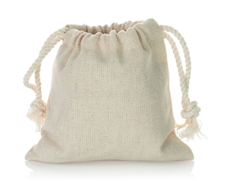 Open Cotton Pouch, Isolated on Transparent Background, Full Focus ...