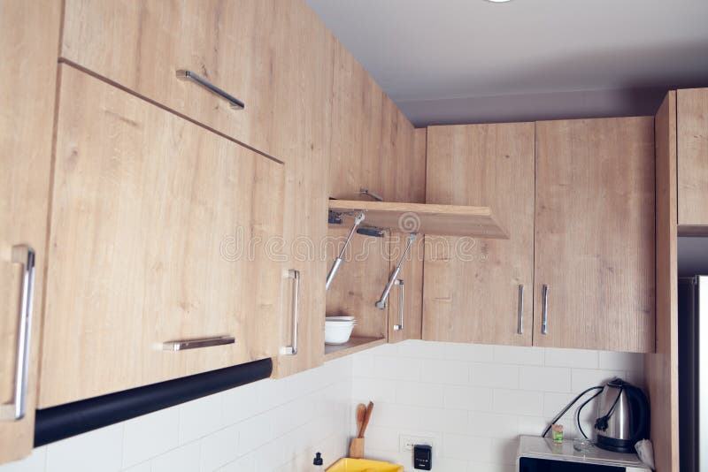 Open Counter in the Kitchen Stock Image - Image of appliance ...