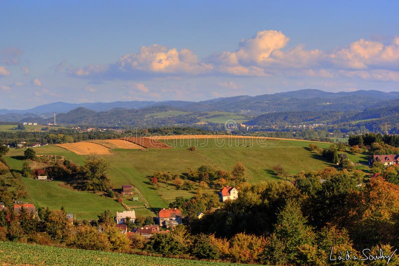 Open countryside stock image. Image of rolling, settlement - 3915873