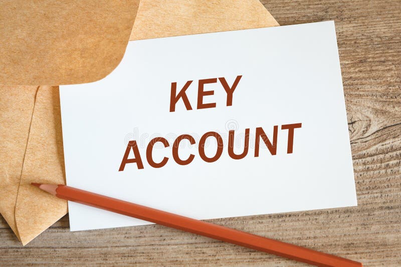 Open Craft Envelope and Card with the Words KEY ACCOUNT Stock Image ...