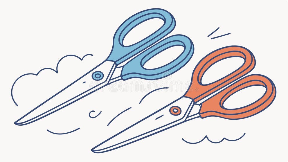 Open Crafting Scissors, Basic Tool for Cutting Materials Vector Design ...