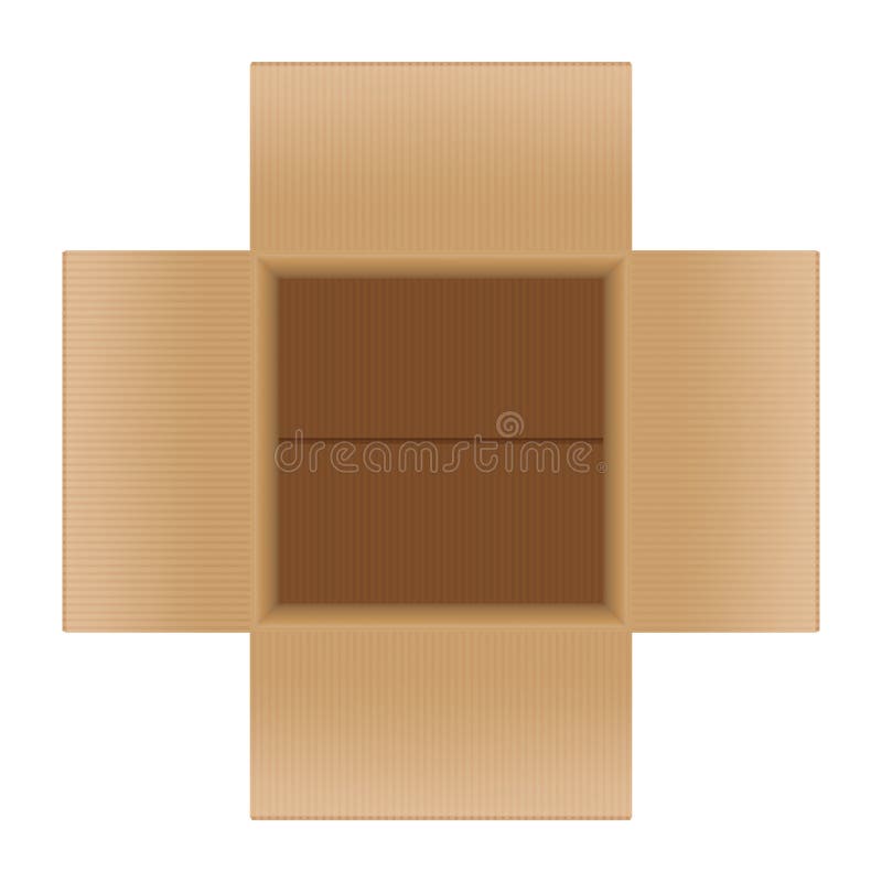 Open Crate Boxes Top View, Cardboard Box Brown, Flat Style Cardboard ...