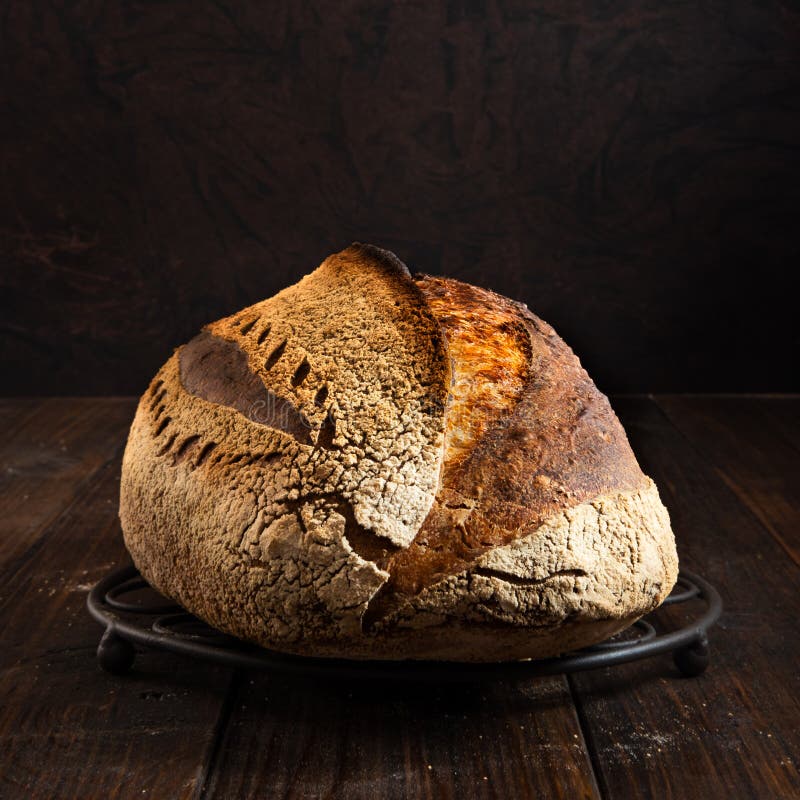 Open Crumb Basic Sourdough Bread Stock Image - Image of table, slice ...