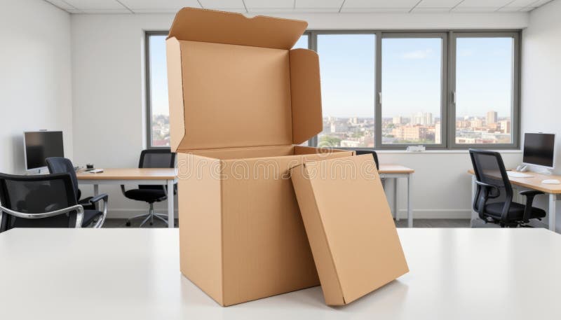 Open Cube Box Mockup in Minimal Office Setting, Versatile Packaging ...