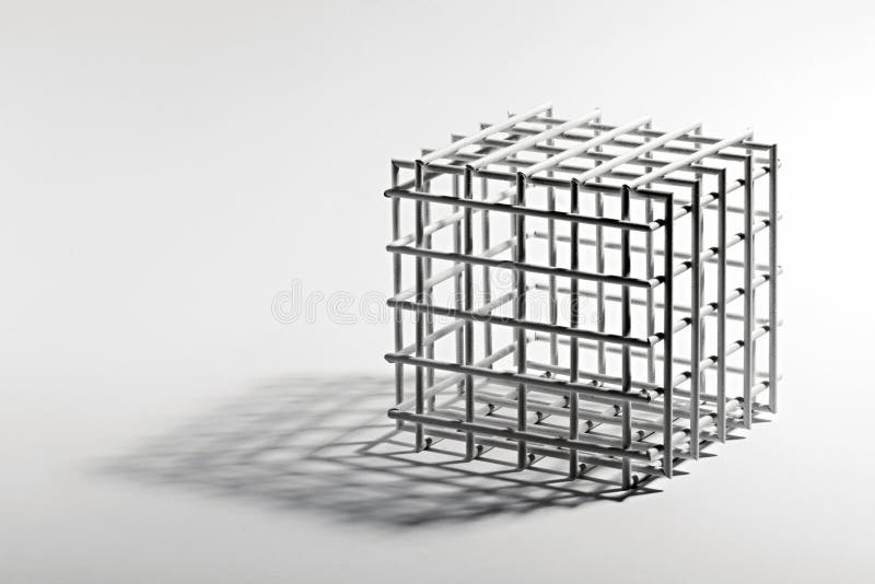 Open Frame Wooden Cube On Black Stock Photo - Image of cubic, equal ...