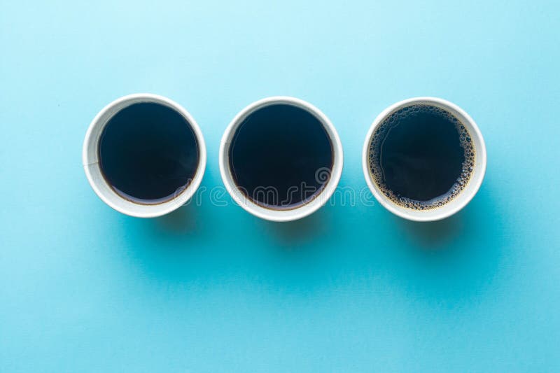 Open cups of black coffee stock photo. Image of open - 272290656